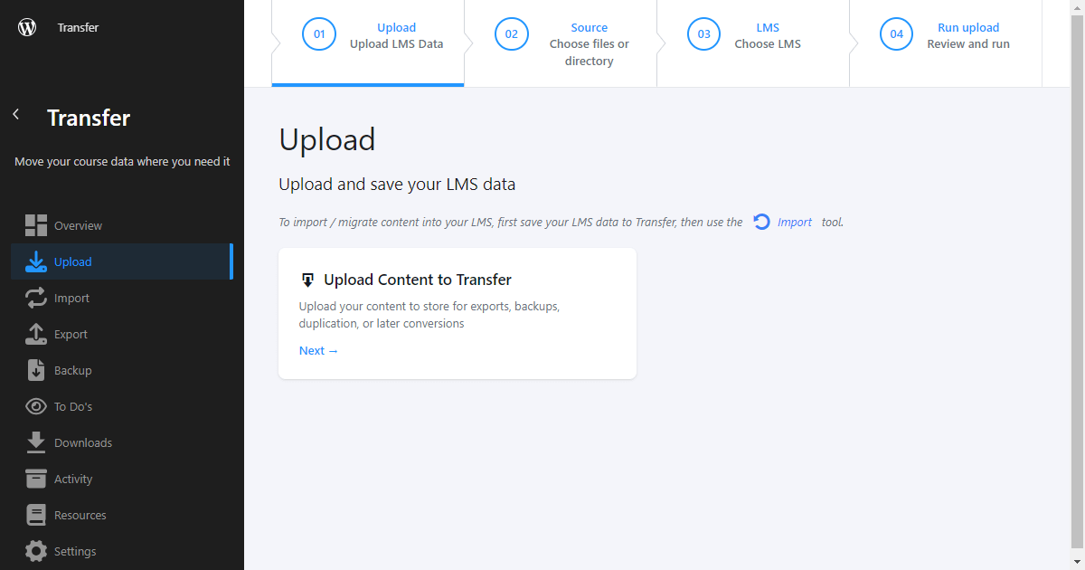 Transfer Documentation: Upload Overview - Honors WP