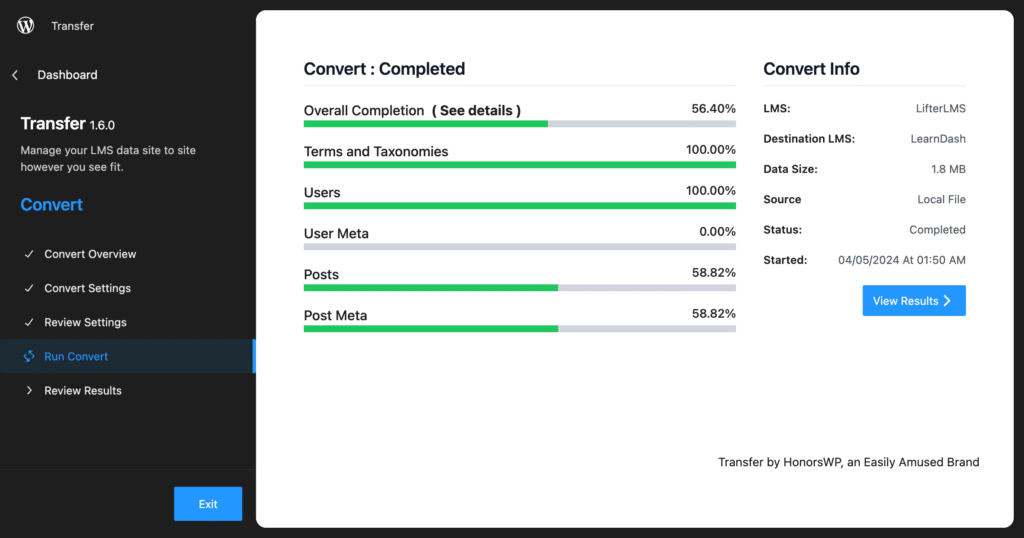 Transfer Documentation: Conversion Overview - Honors WP