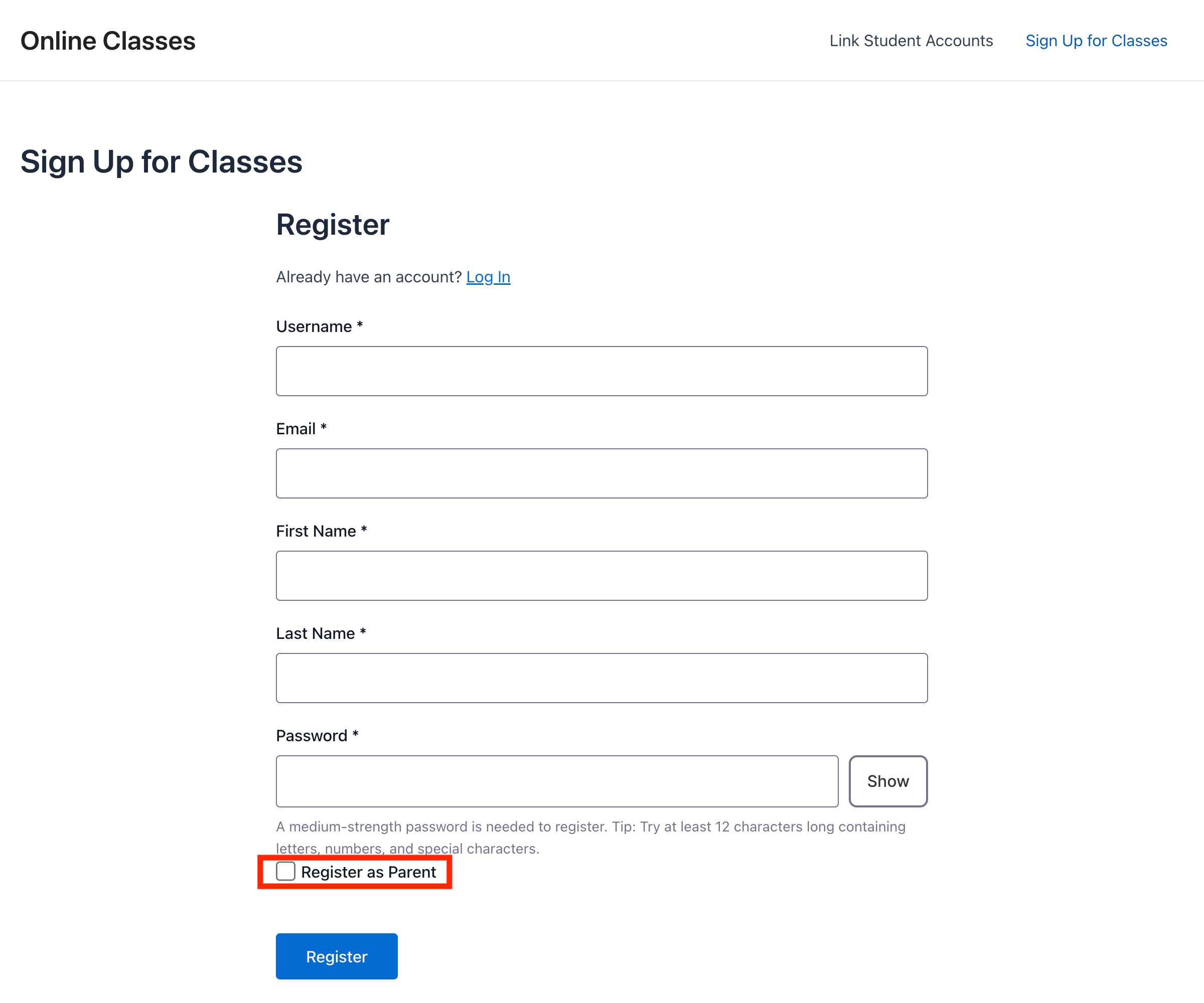 Allow LearnDash Users to Register as Parents Documentation - Honors WP